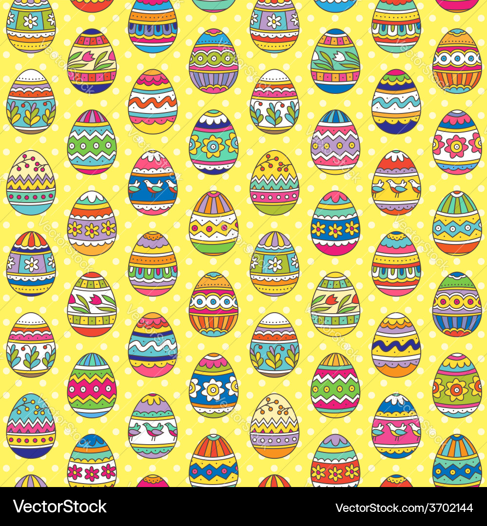Easter pattern yellow Royalty Free Vector Image