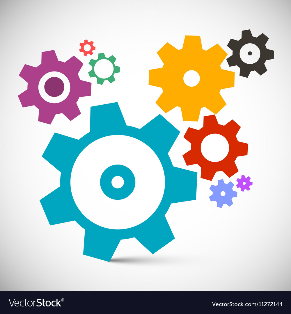 Gears - cogs set technology items Royalty Free Vector Image