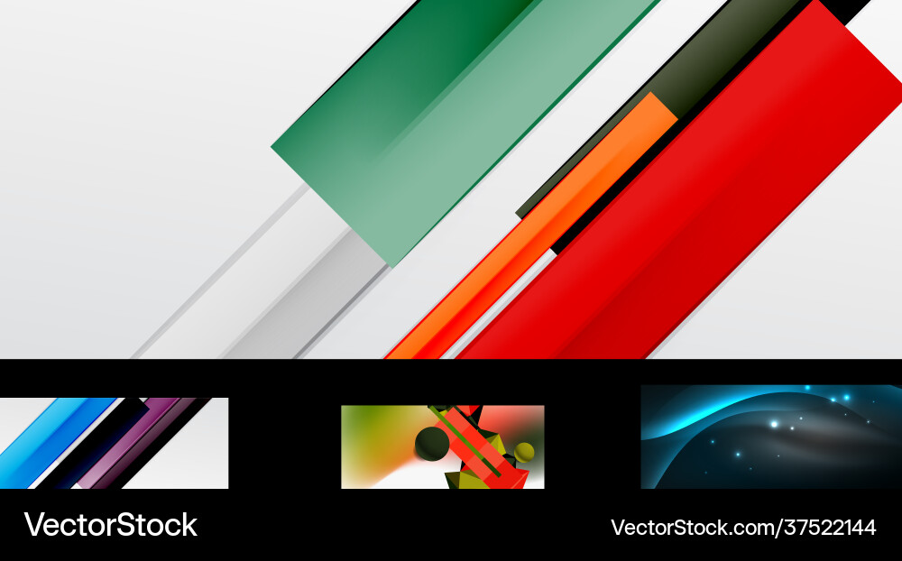 Geometric wallpaper design template set Royalty Free Vector