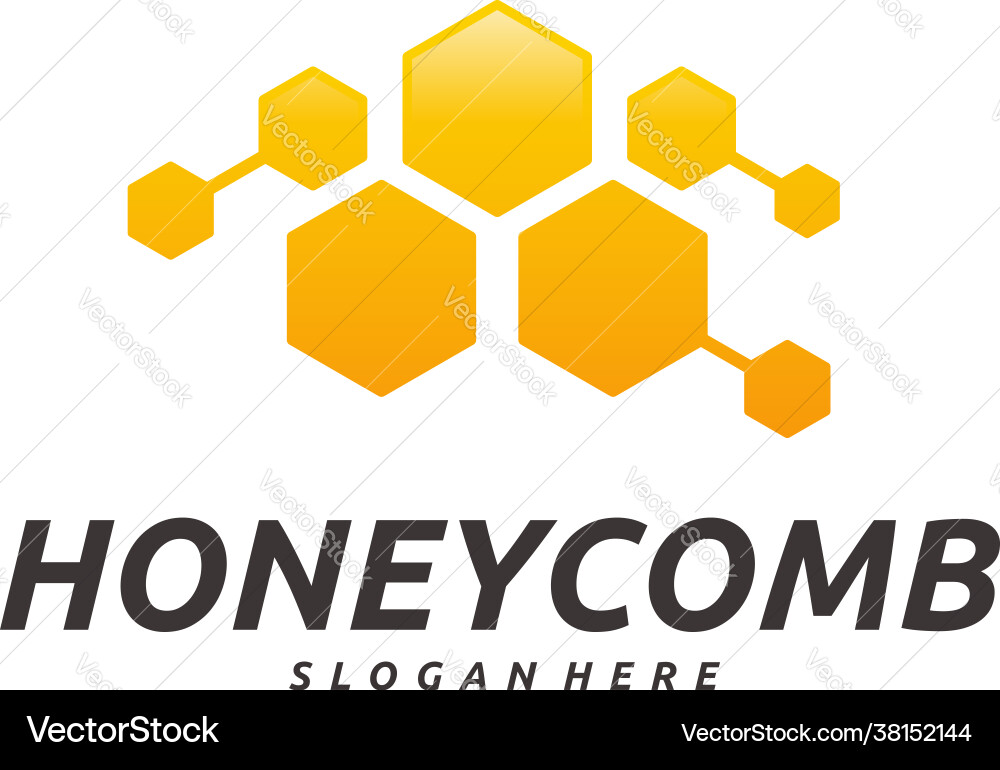 Honeycomb logo template honey tech symbol Vector Image