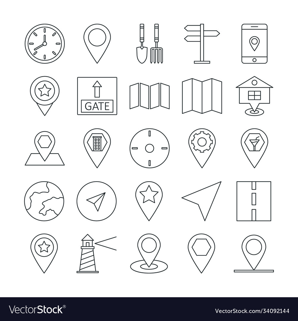 Map and navigation Royalty Free Vector Image - VectorStock