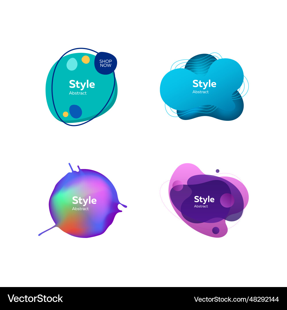 Modern fluid gradient elements Royalty Free Vector Image