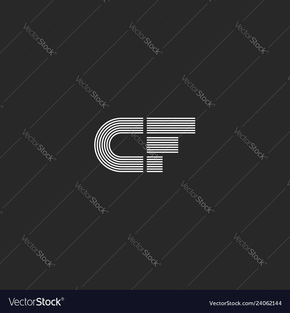 Monogram cf letters initials logo combination two Vector Image