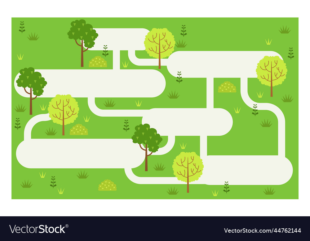 Park Map Background Blank Board Game Template Vector Image