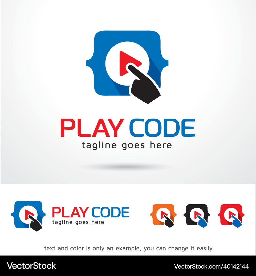 Play code logo template Royalty Free Vector Image