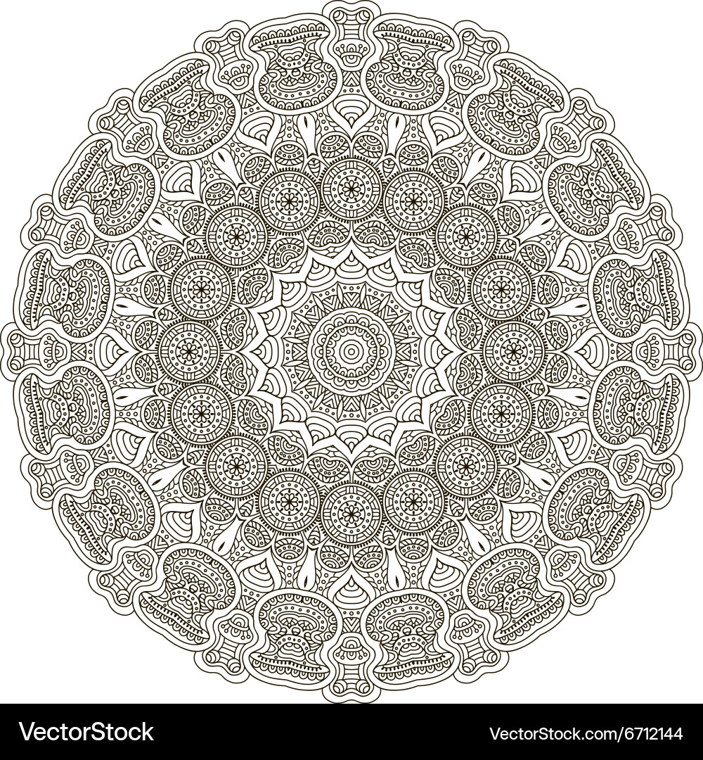 Round mandala Royalty Free Vector Image - VectorStock