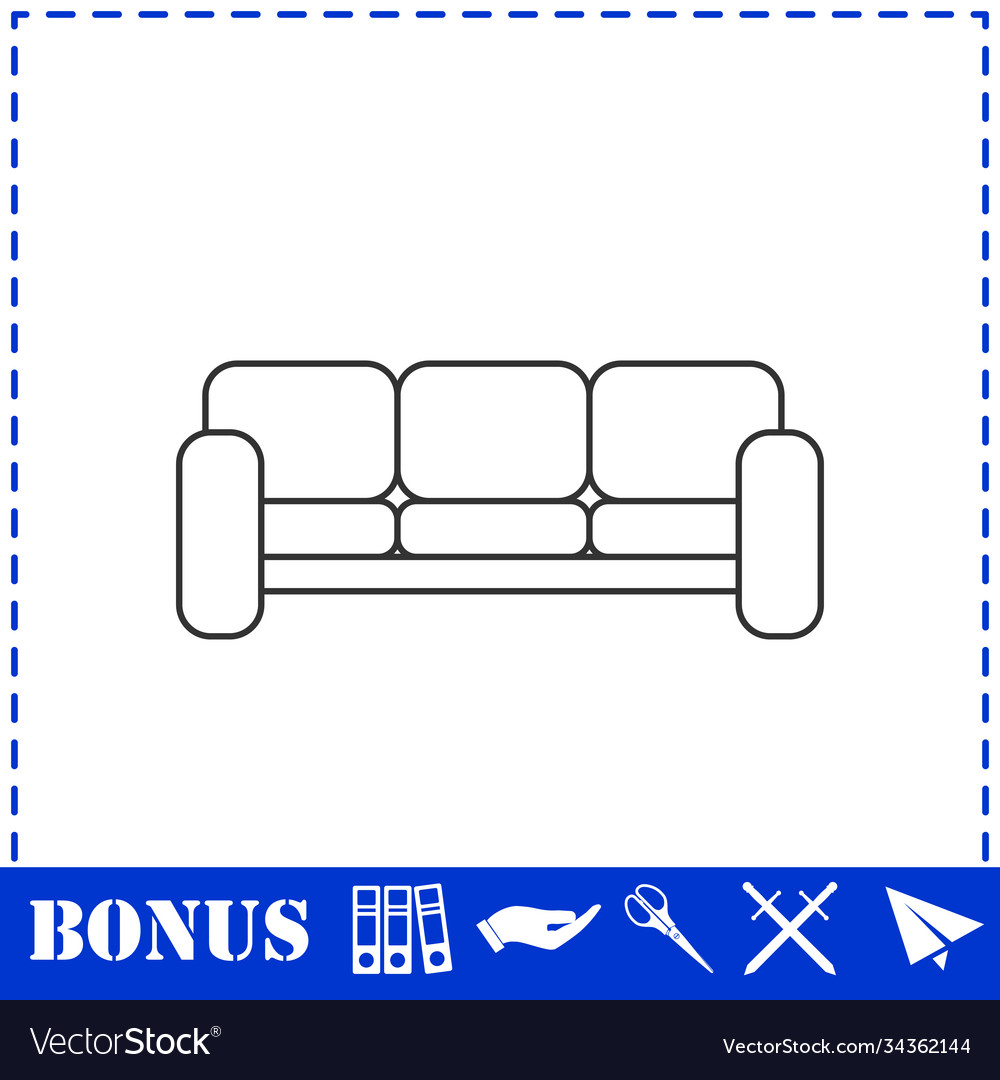 Sofa icon flat Royalty Free Vector Image - VectorStock