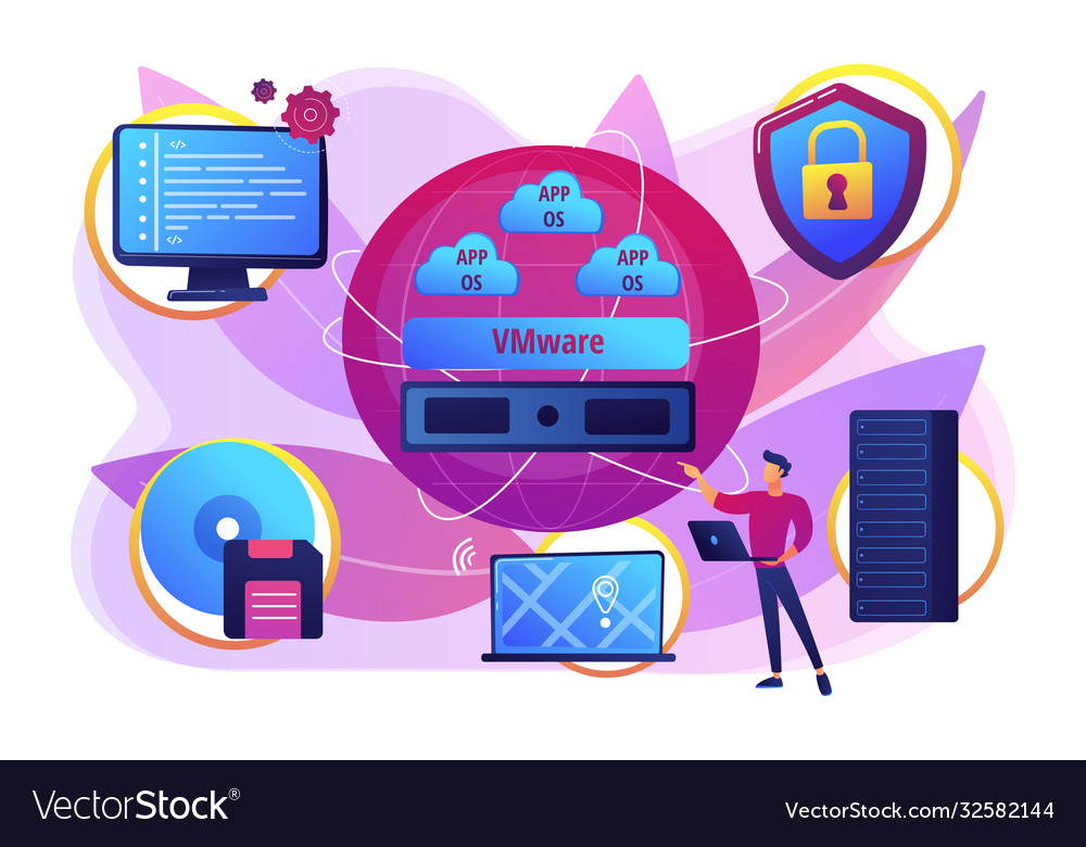 Virtualization technology concept Royalty Free Vector Image