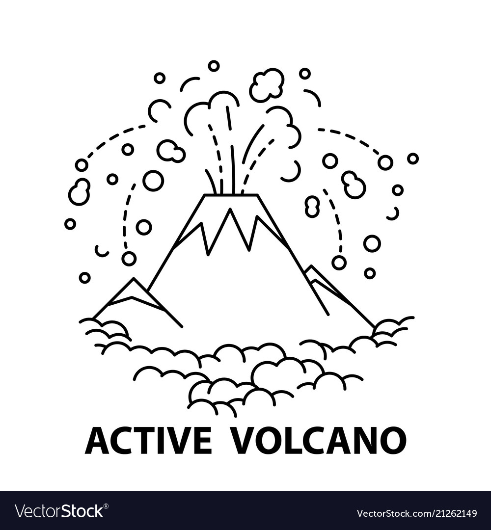 Active volcano icon Royalty Free Vector Image - VectorStock
