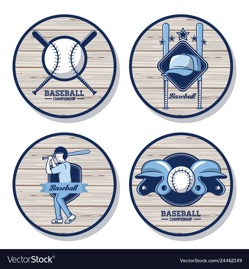 Baseball emblems collection Royalty Free Vector Image