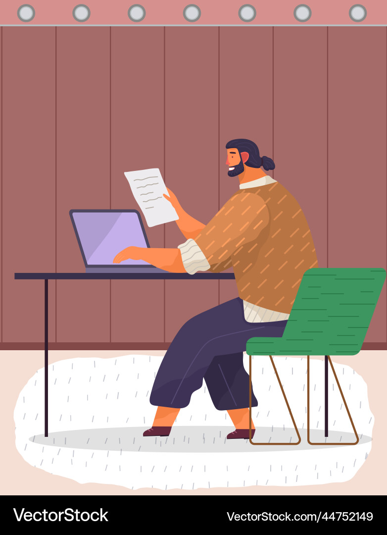 Business employees on their workspace co-worker Vector Image