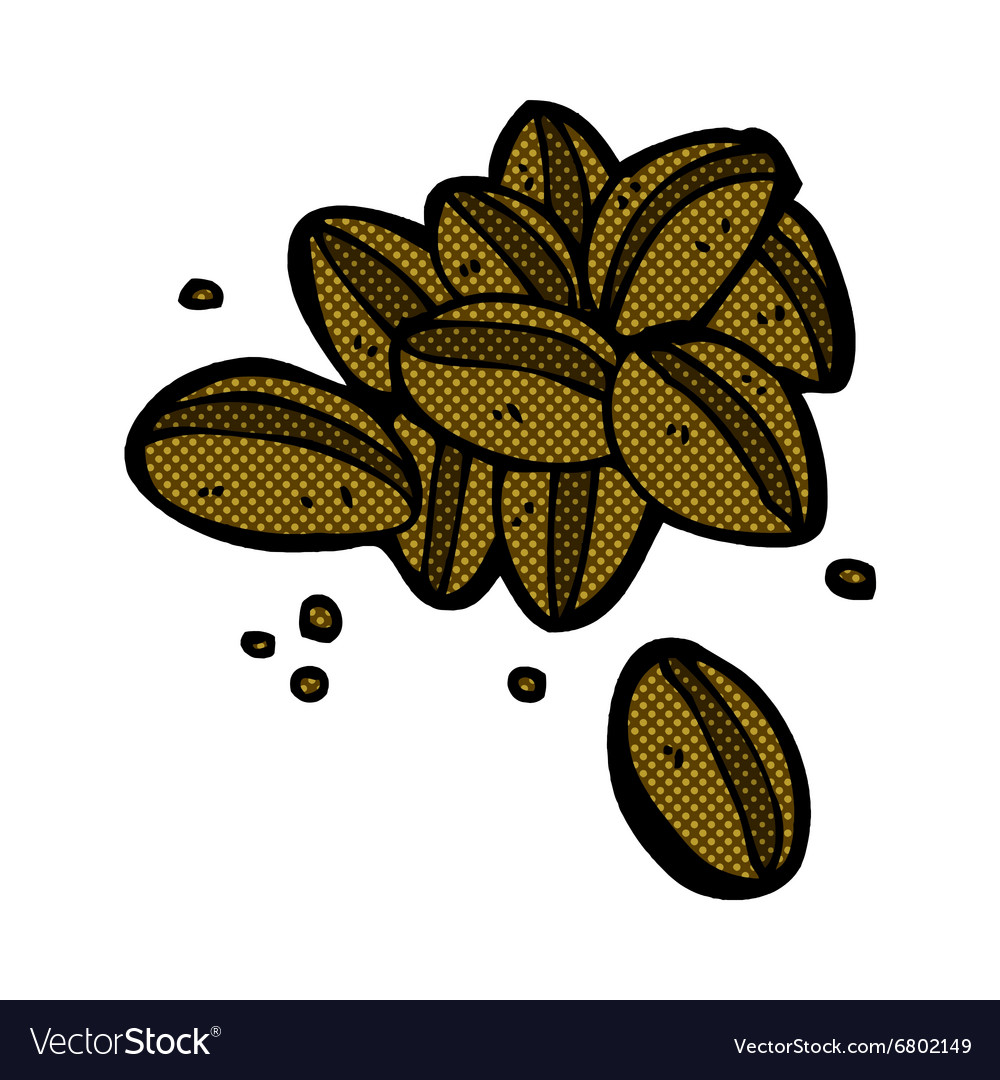 Comic cartoon coffee beans Royalty Free Vector Image