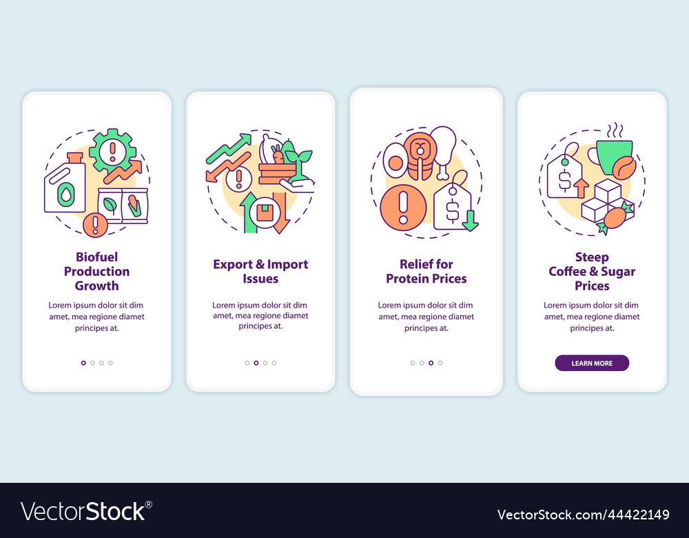 Farming Issues Onboarding Mobile App Screen Vector Image