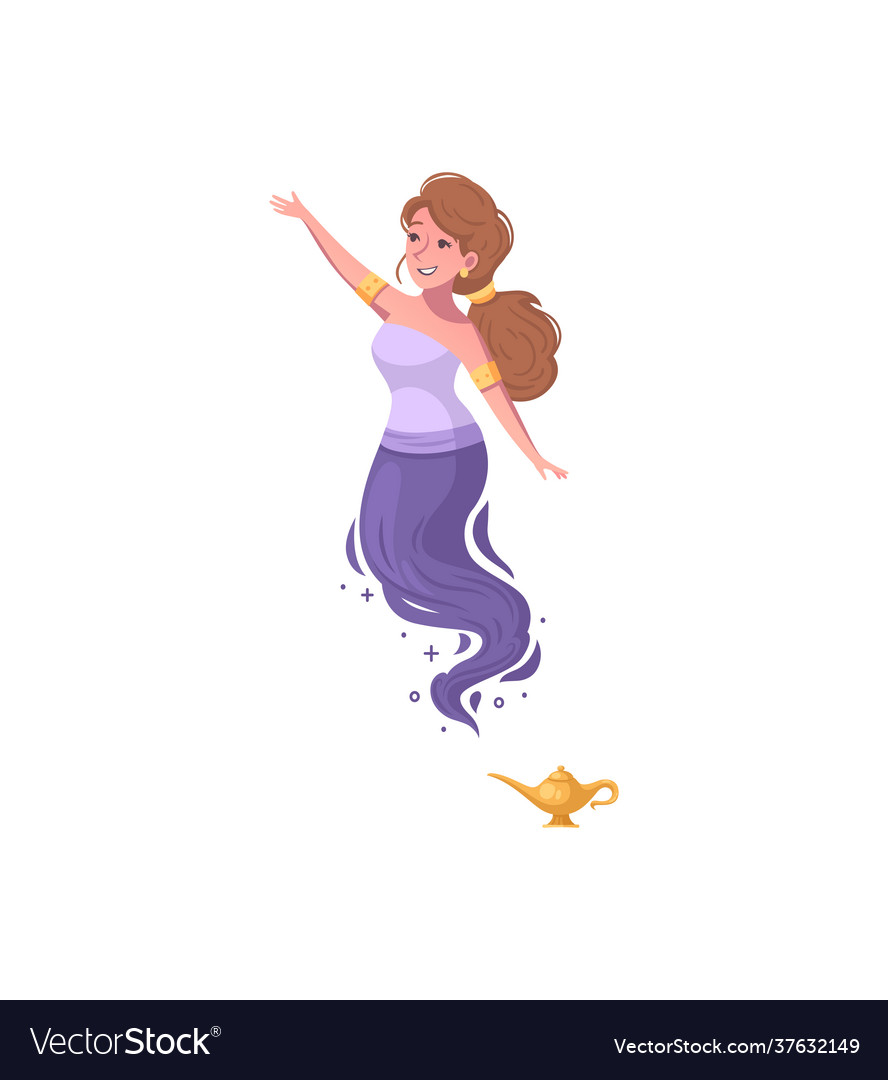 Genie cartoon Royalty Free Vector Image - VectorStock