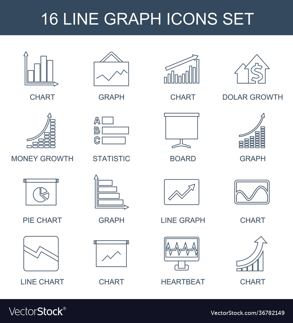 Graph icons Royalty Free Vector Image - VectorStock