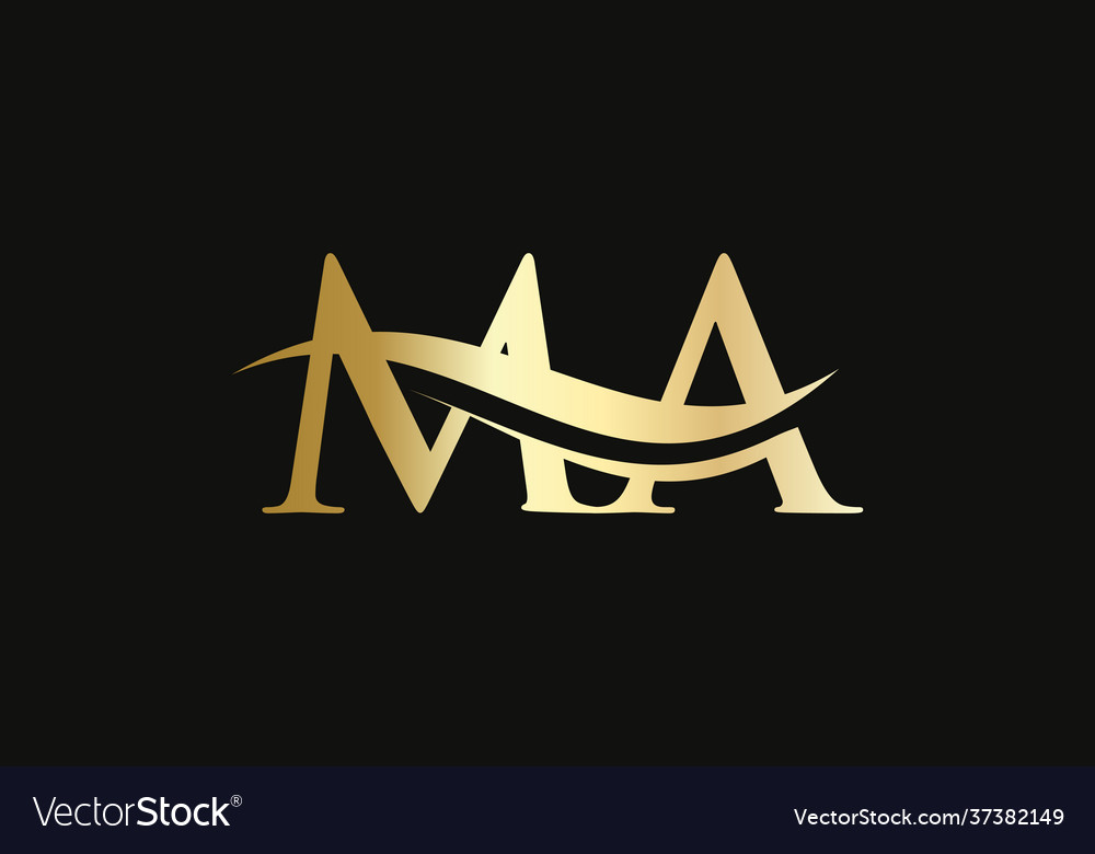 Initial ma letter linked logo template Royalty Free Vector