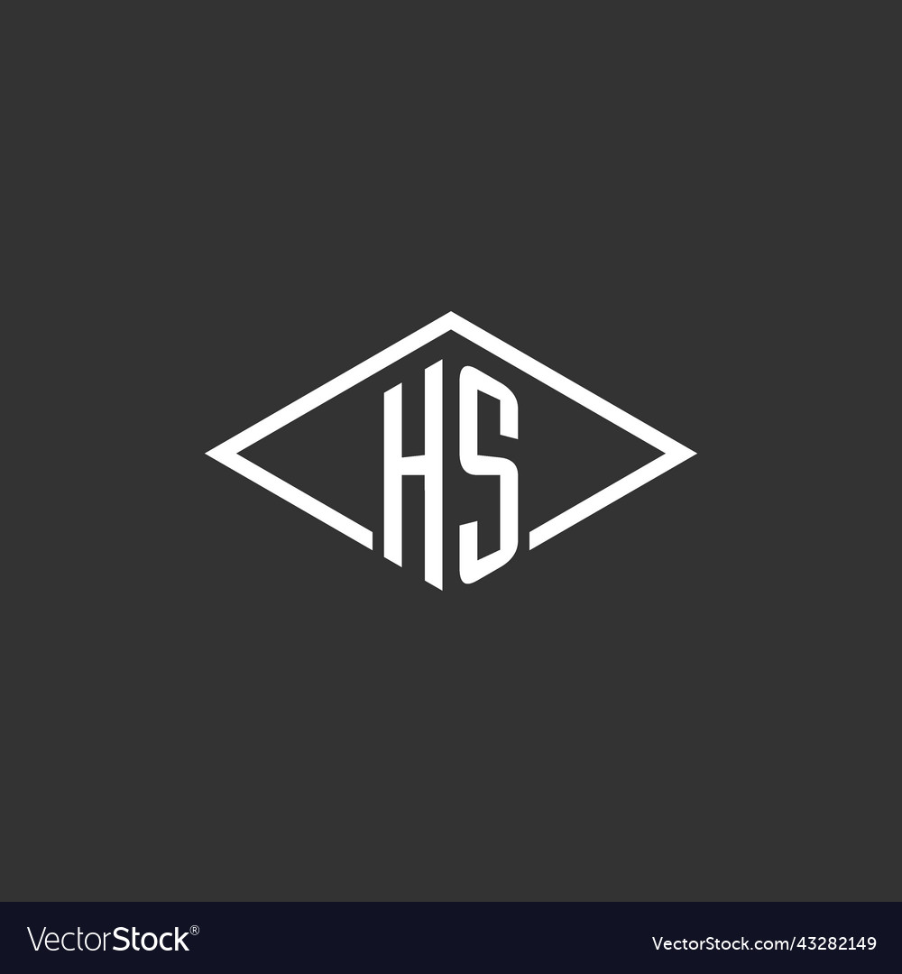 Initials hs logo monogram with simple diamond Vector Image