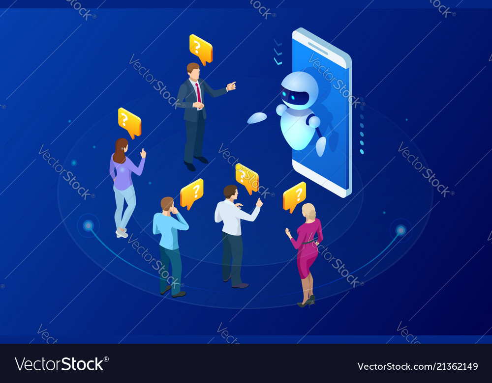 Isometric artificial intelligence chat bot Vector Image