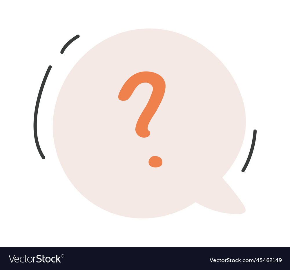 Message cloud with emoji flat icon question mark Vector Image