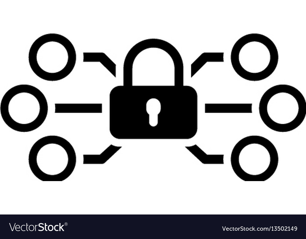 Network protection icon flat design Royalty Free Vector