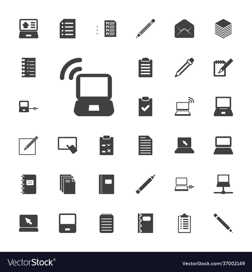 Notebook icons Royalty Free Vector Image - VectorStock