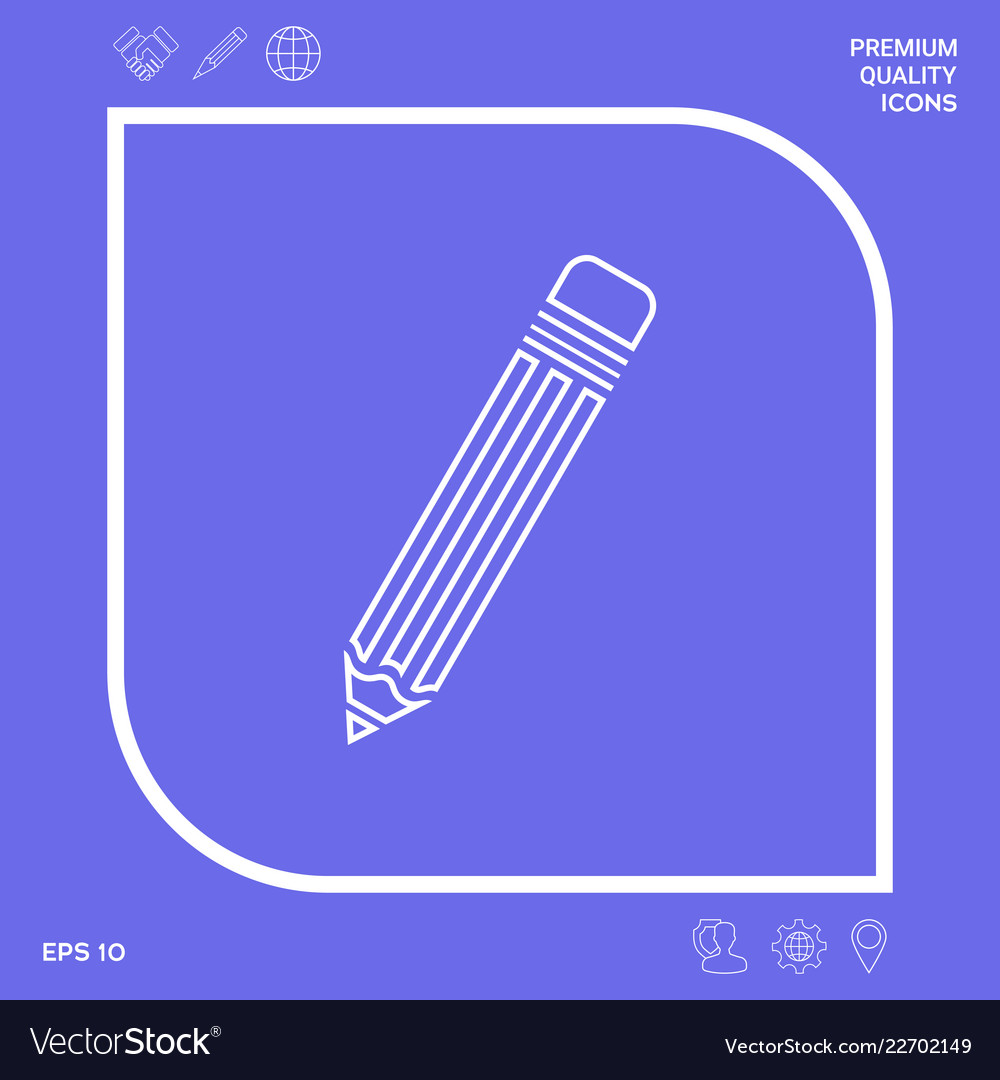 Pencil - line icon graphic elements Royalty Free Vector