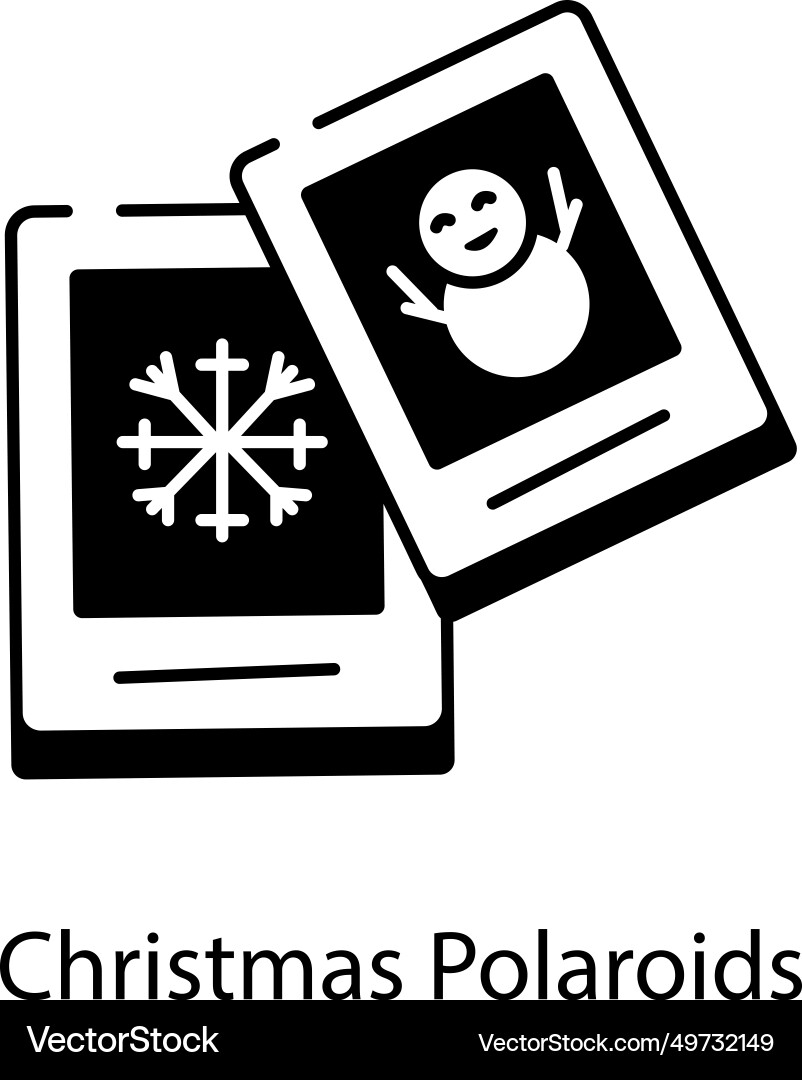 Premium glyph icon of christmas polaroids Vector Image