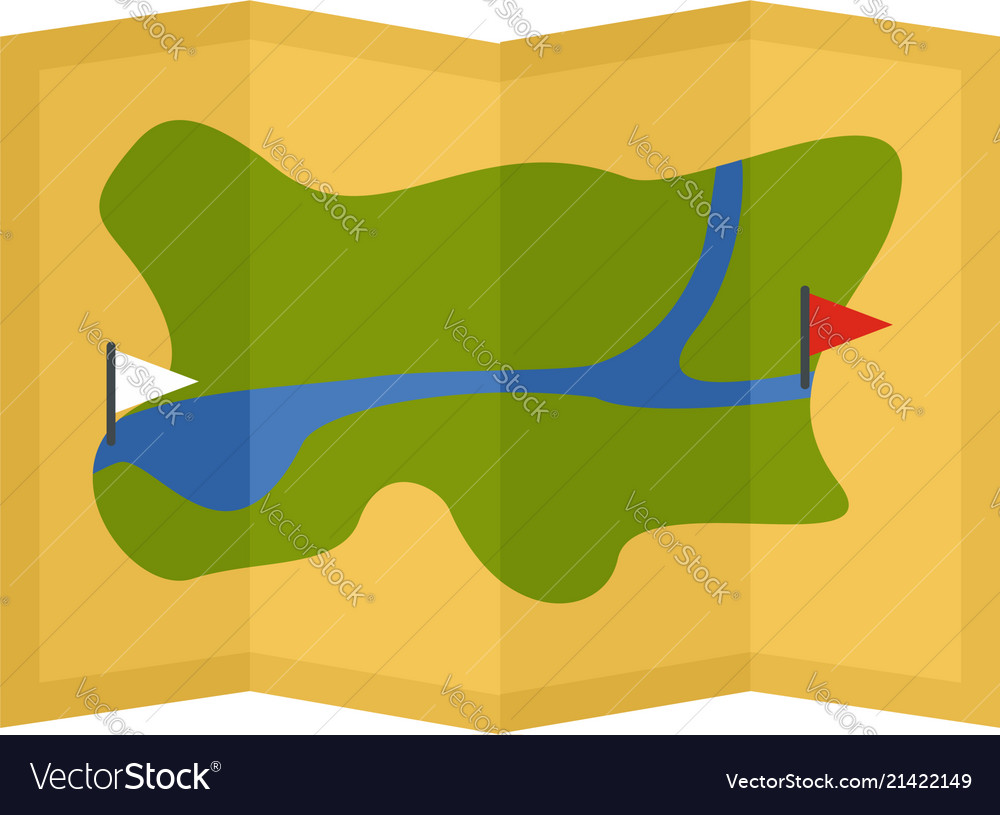 Route map icon flat style Royalty Free Vector Image