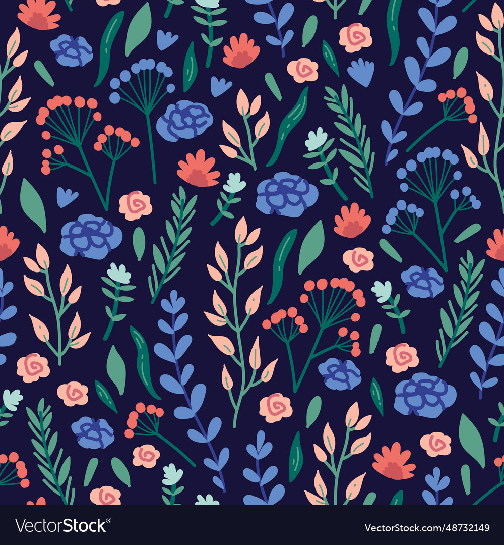 Seamless pattern with hand drawn wild Royalty Free Vector