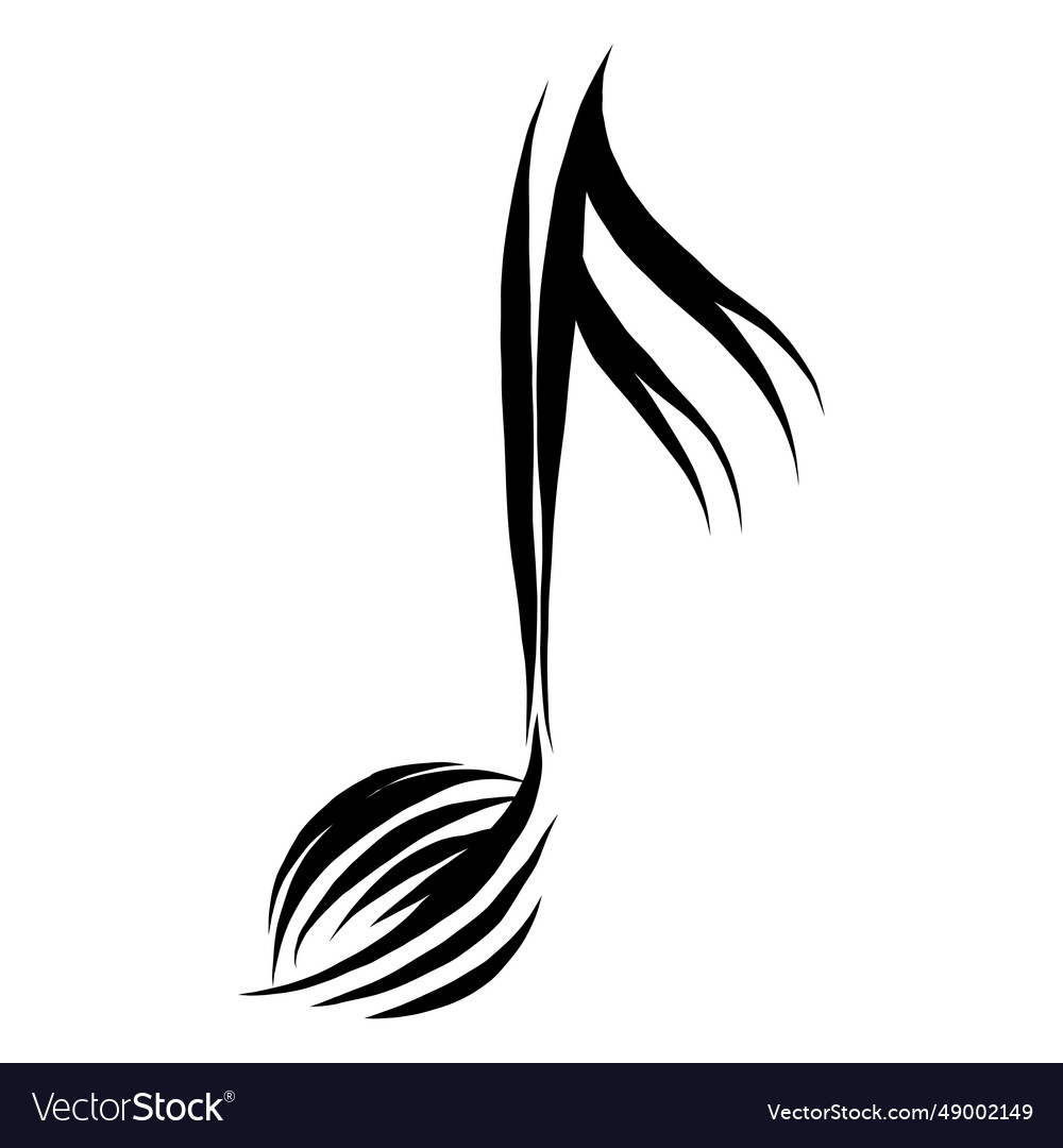 Sixteenth note pinstripe icon Royalty Free Vector Image