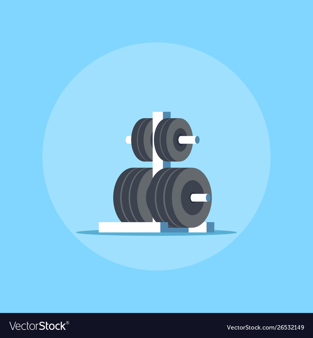 Weights rack for barbell Royalty Free Vector Image