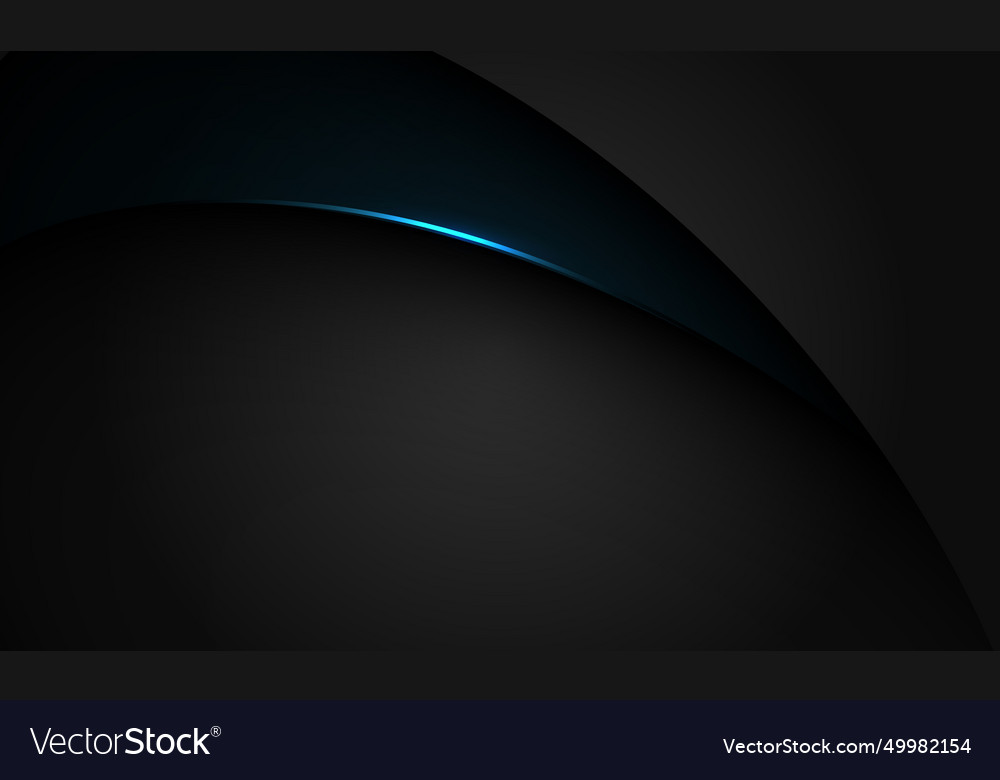 Abstract Blue Black Shadow Curve Overlap On Dark Vector Image