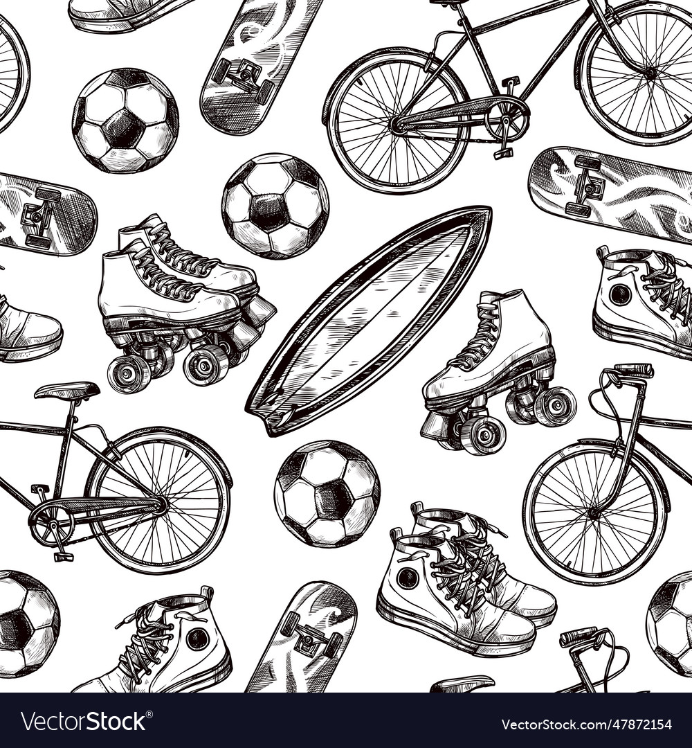 Active recreation seamless pattern active Vector Image