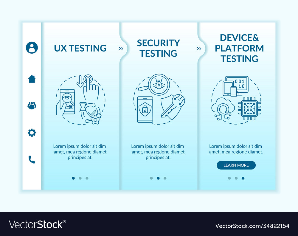 App Testing Components Onboarding Template Vector Image