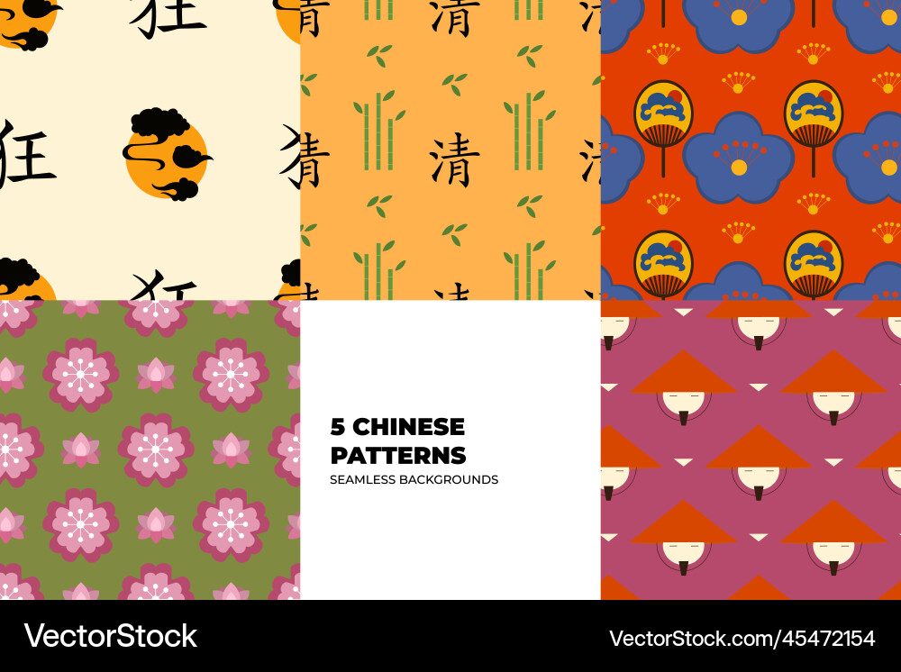 Chinese pattern set Royalty Free Vector Image - VectorStock