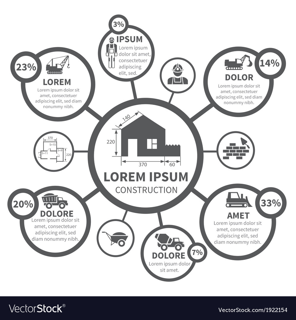 Construction infographics elements Royalty Free Vector Image