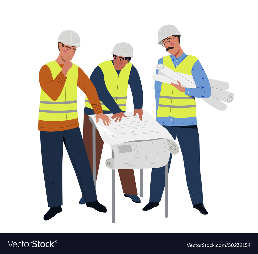 Construction workers concept Royalty Free Vector Image