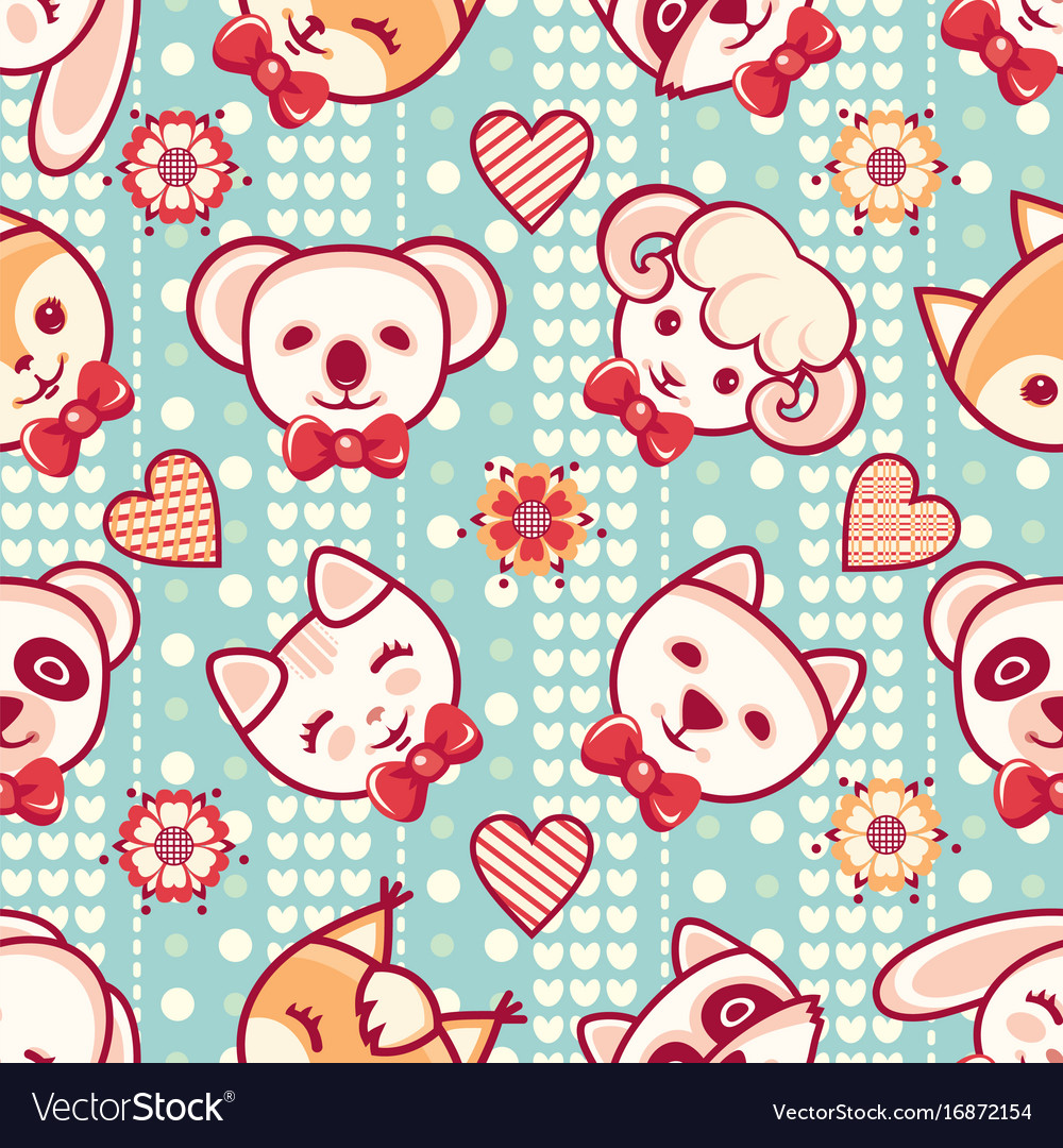 Cute pets seamless pattern Royalty Free Vector Image
