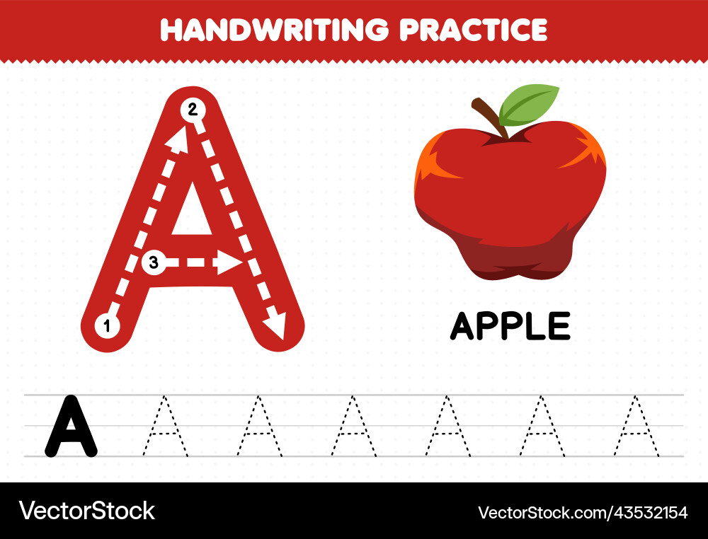 Education game for children handwriting practice Vector Image