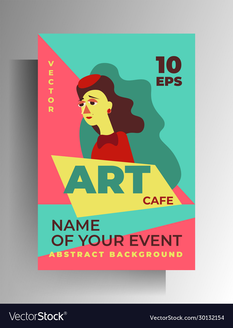 Event poster design template multi-colored 10 eps Vector Image