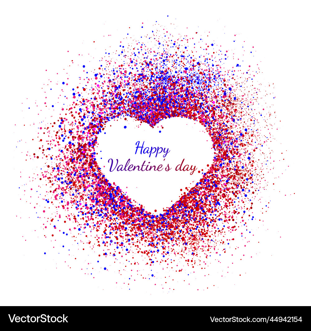 Happy valentines day greeting card with a color Vector Image