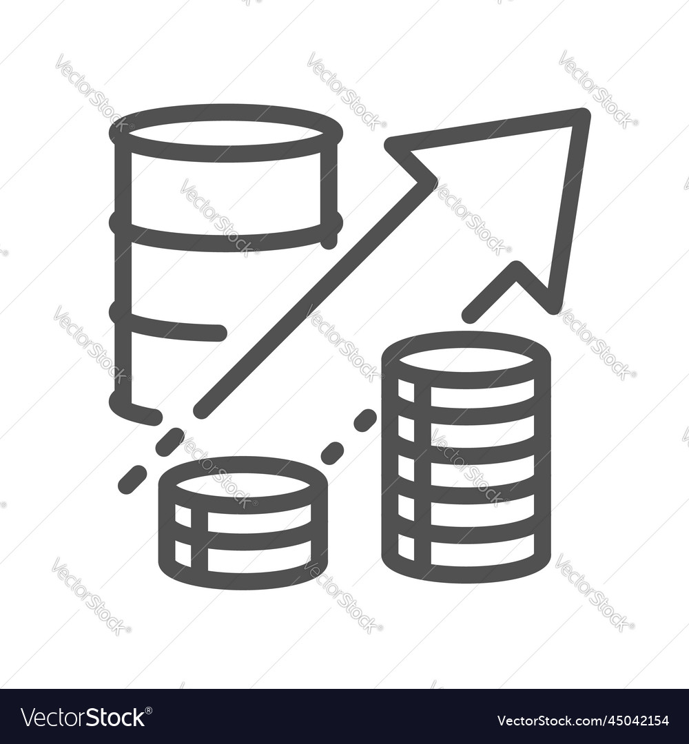 Inflation line icon long-term increase Royalty Free Vector Inflation line icon long-term increase Royalty Free Vector