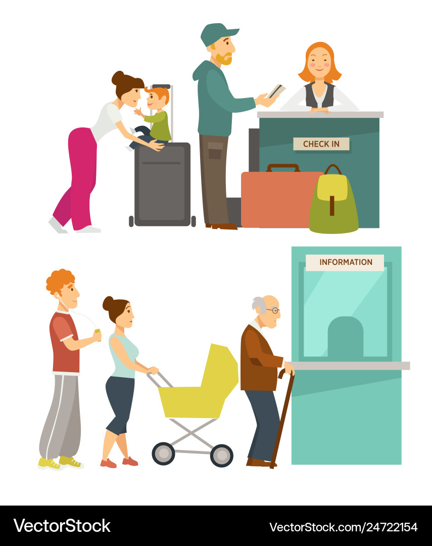 Line or queue information window or check in desk Vector Image