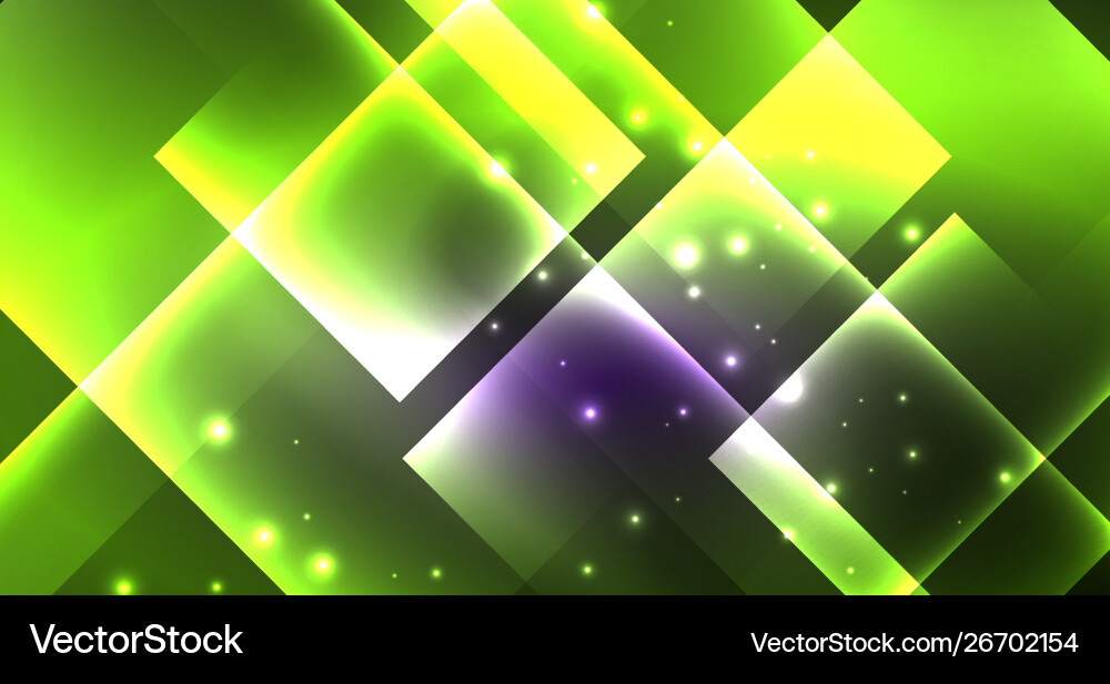 Neon shiny color squares on black modern template Vector Image