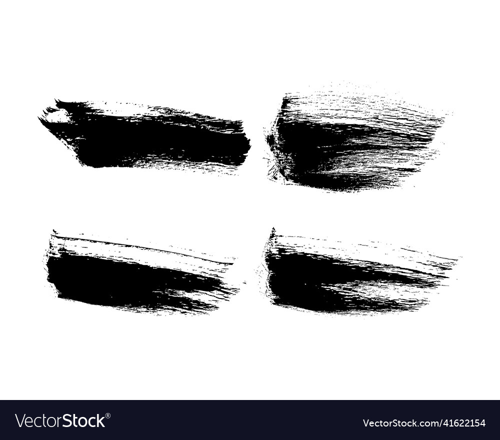 Set of black hand drawn brush strokes Royalty Free Vector