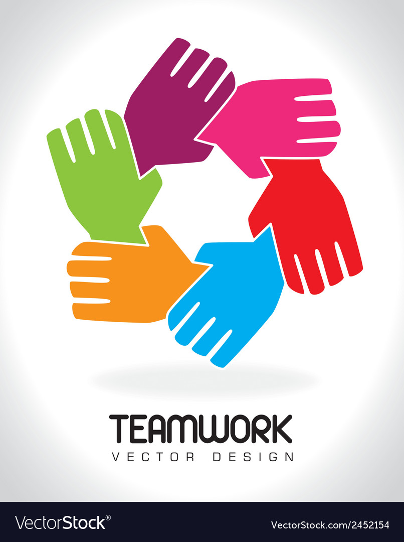 Teamwork design over gray background Royalty Free Vector