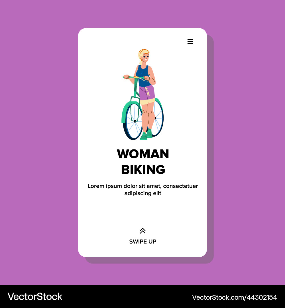 Woman biking Royalty Free Vector Image - VectorStock