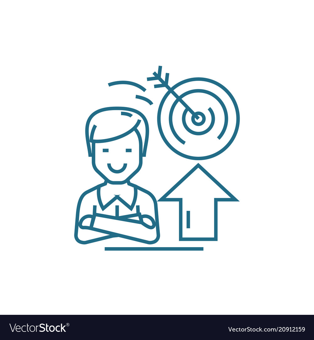 Ambitious objectives linear icon concept Vector Image