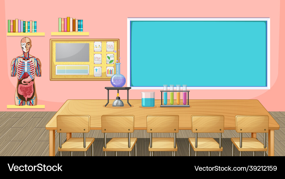 Classroom interior design with furniture Vector Image