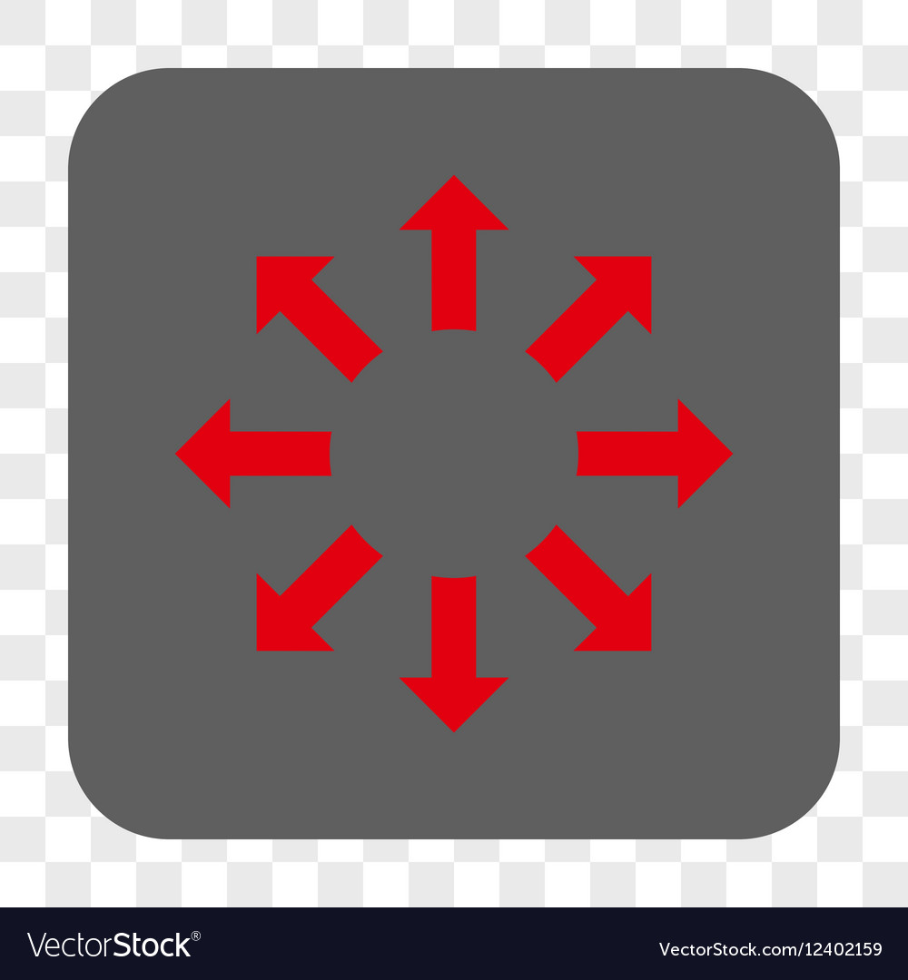 Expand arrows rounded square button Royalty Free Vector
